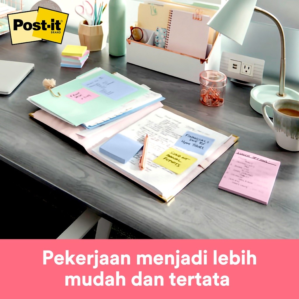 Jual Post-it® Original Notes Cube, 3x3”, Pastel Colors, 225 sheets/pack ...