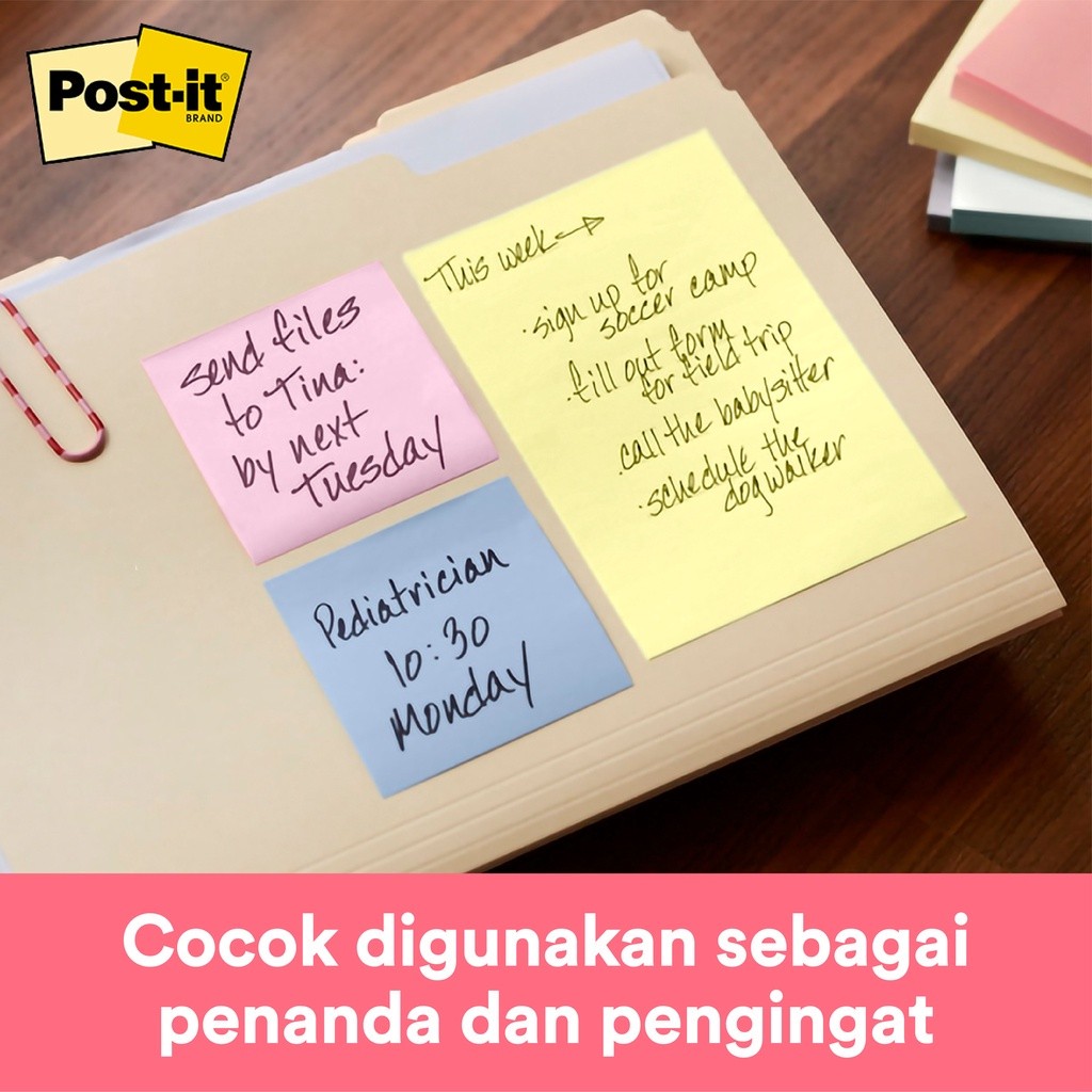 Jual Post-it® Original Notes Cube, 3x3”, Pastel Colors, 225 sheets/pack ...