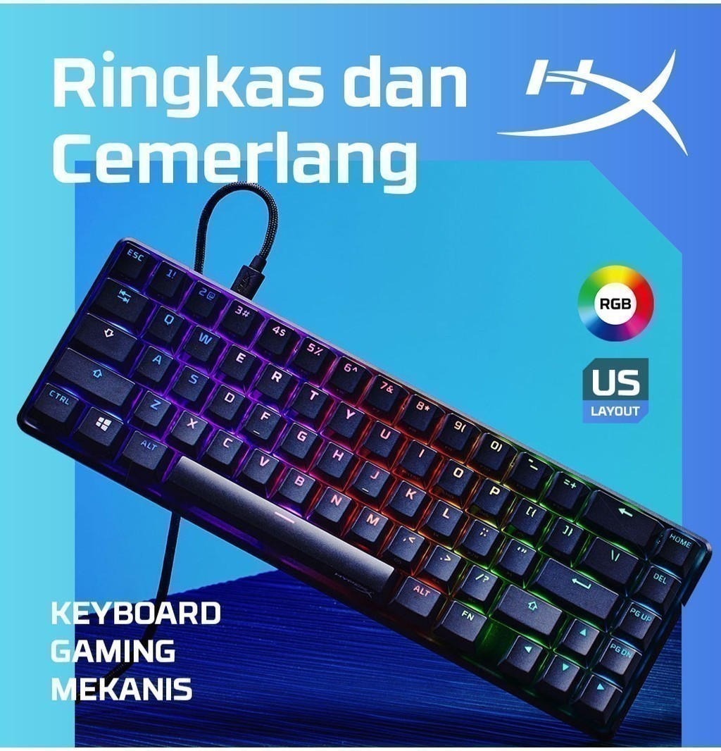 Jual HyperX Keyboard Gaming Alloy Origins 65 65% Compact Wired Red ...