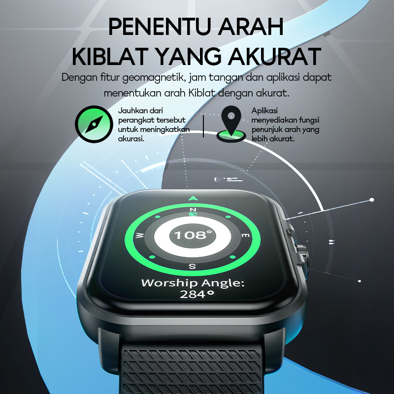 Jual [NEW] VIVAN Islamic Smartwatch Pengingat Waktu Sholat Arah Kiblat ...