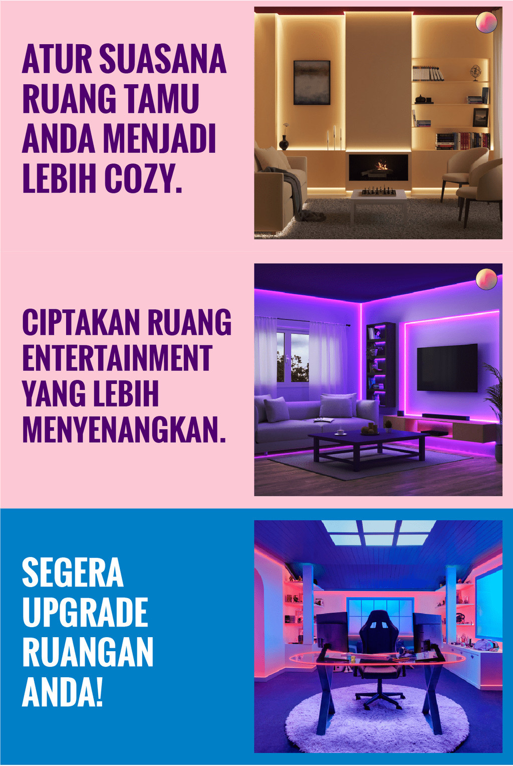 Jual WiZ Lampu Smart LED Strip Starter Kit WiFi RGB adaptor – Lampu Hias TV 15M, 30M | Shopee ...