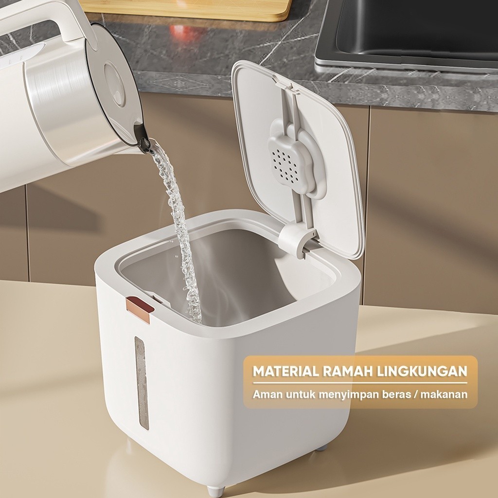 Jual [GARANSI PECAH] ANGOLA Tempat Beras Anti Kutu dan Serangga 15KG E03/E04 Rice Bucket ...