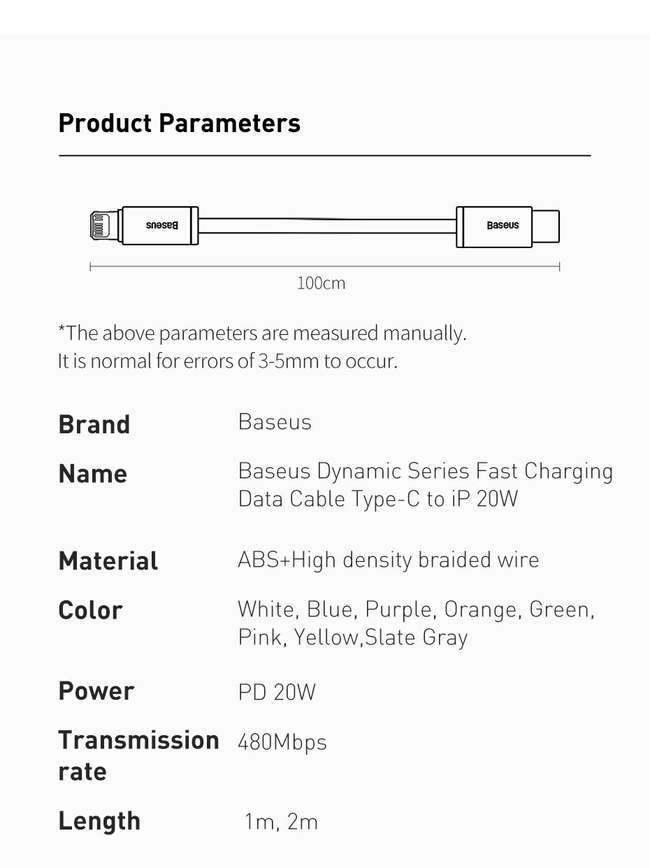 Jual Baseus Kabel Data Dynamic Series Fast Charging Type C To Lighting