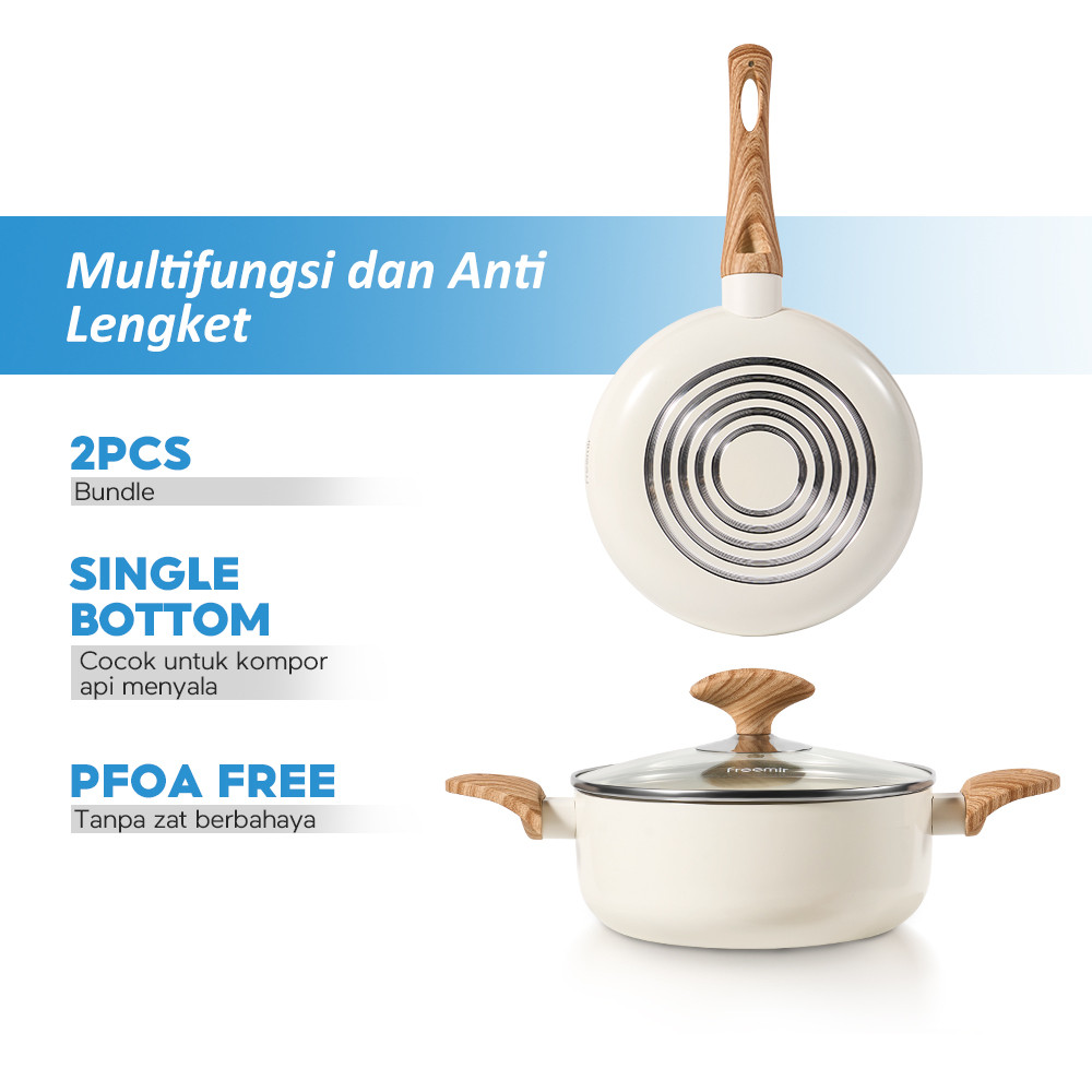Jual Special Buy 1 get 1 freemir Wajan Teflon Sakura White Series 20 ...