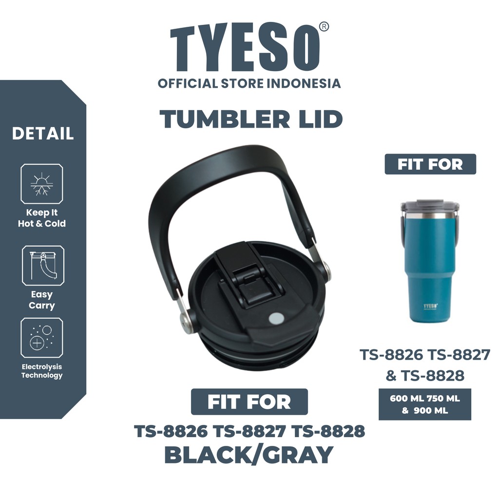 Jual TYESO Sparepart Original Tumbler Lid Tyeso TS-8826 - 8828 Tutup Botol Minum TS- 8151 ...