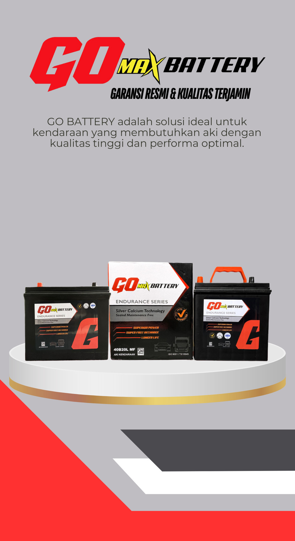 Jual GO MAX Battery Aki Kering Mobil 40B20L / NS40ZL - 12V / 40Ah CCA330 | Shopee Indonesia