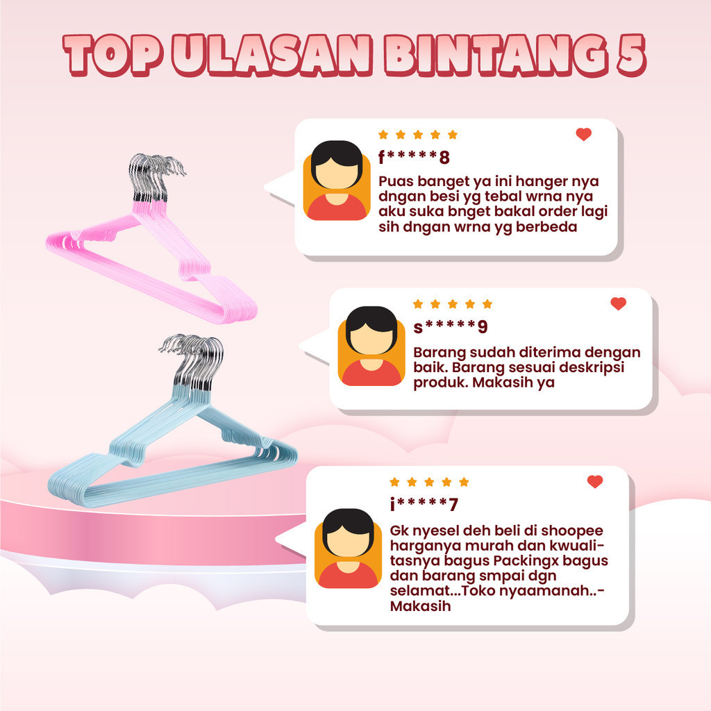 Jual Hanger Gantungan Baju Stainless Steel Hanger Kawat 10 Pcs Ukuran ...