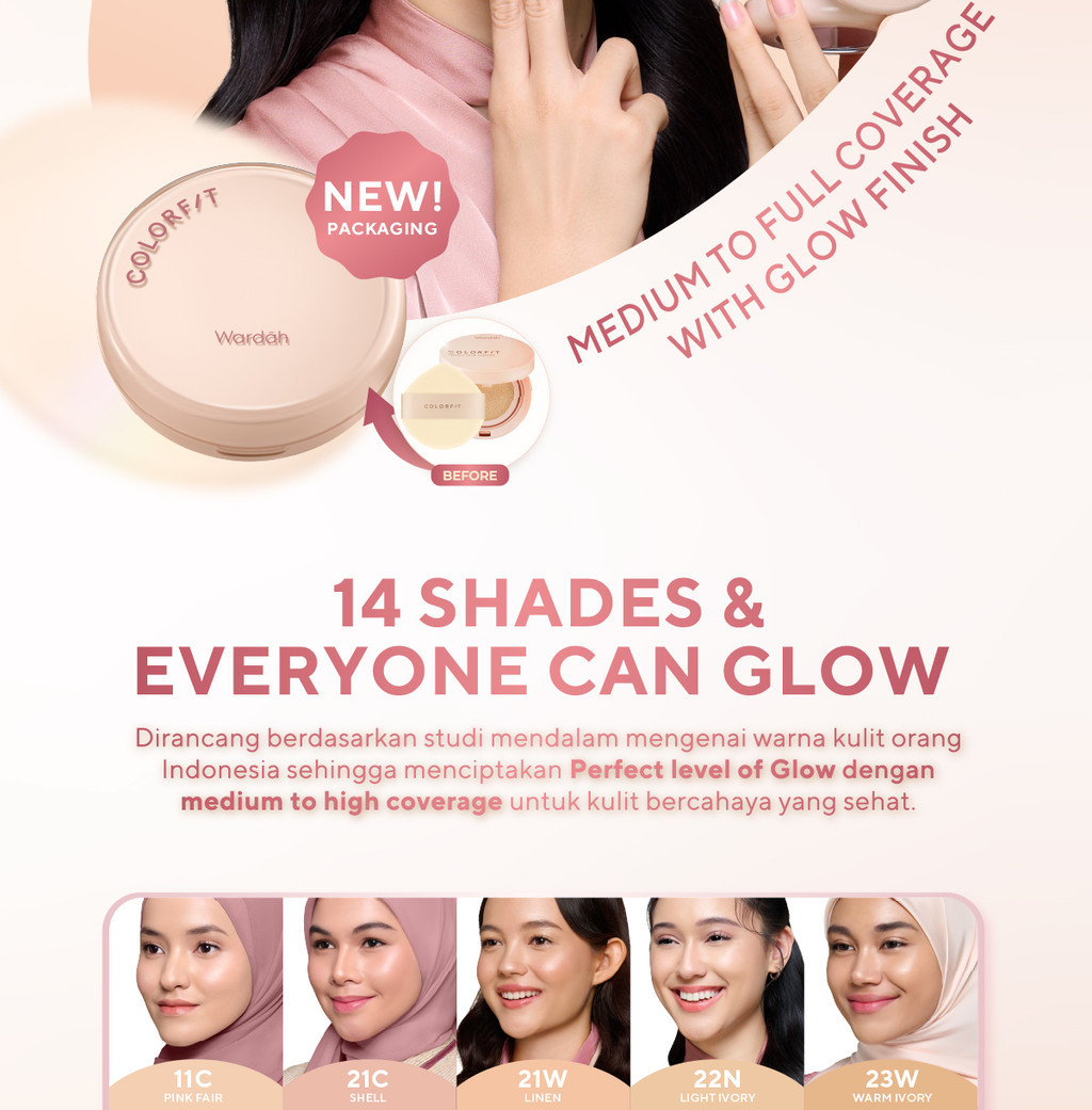 Jual [9.9 GLAM DEALS: BUY 1 GET 1!] Wardah Colorfit Perfect Glow Cushion 15 g - Medium-High ...