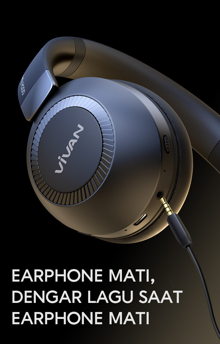 Jual [FREE POUCH] VIVAN Liberty H200 Headphone Bluetooth 5.3 WIreless ...