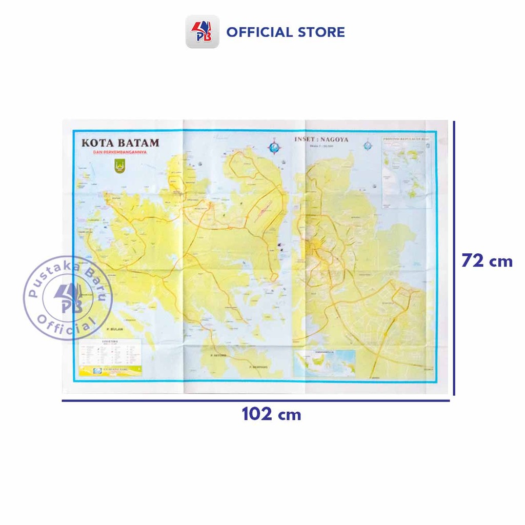 Jual Peta Kota Batam / Peta Lipat Lembaran Kota Batam / Mas Surya - BB | Shopee Indonesia