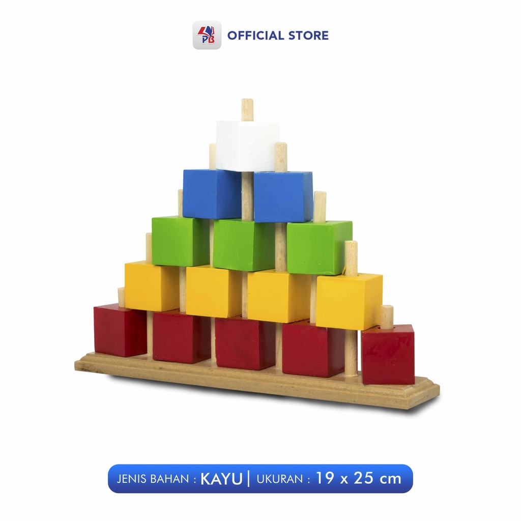 Jual Mainan Edukasi Balok Kayu Menara kubus / Puzzle Untuk Anak / UD ...