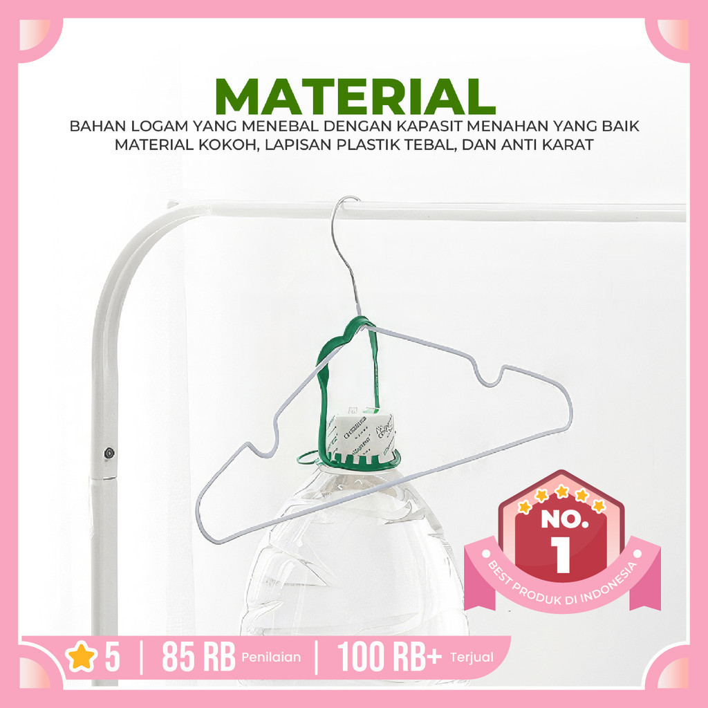 Jual Hanger Gantungan Baju Stainless Steel Hanger Kawat 10 Pcs Ukuran ...