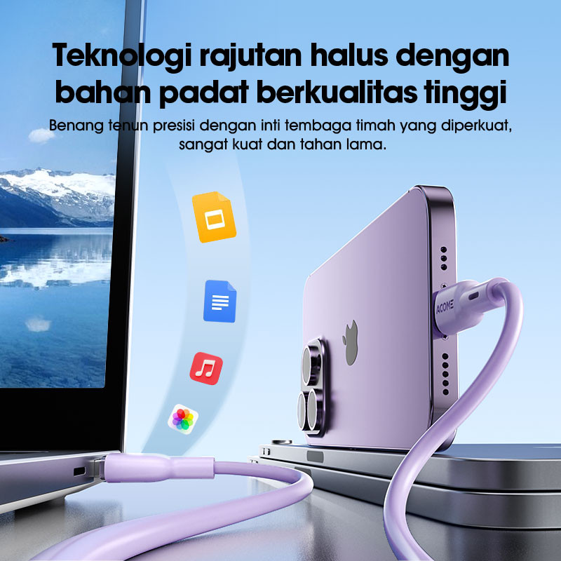 Jual Acome Data Cable Type C Lightning Micro USB Fast Charging 3A 100cm Kabel Data Android ...
