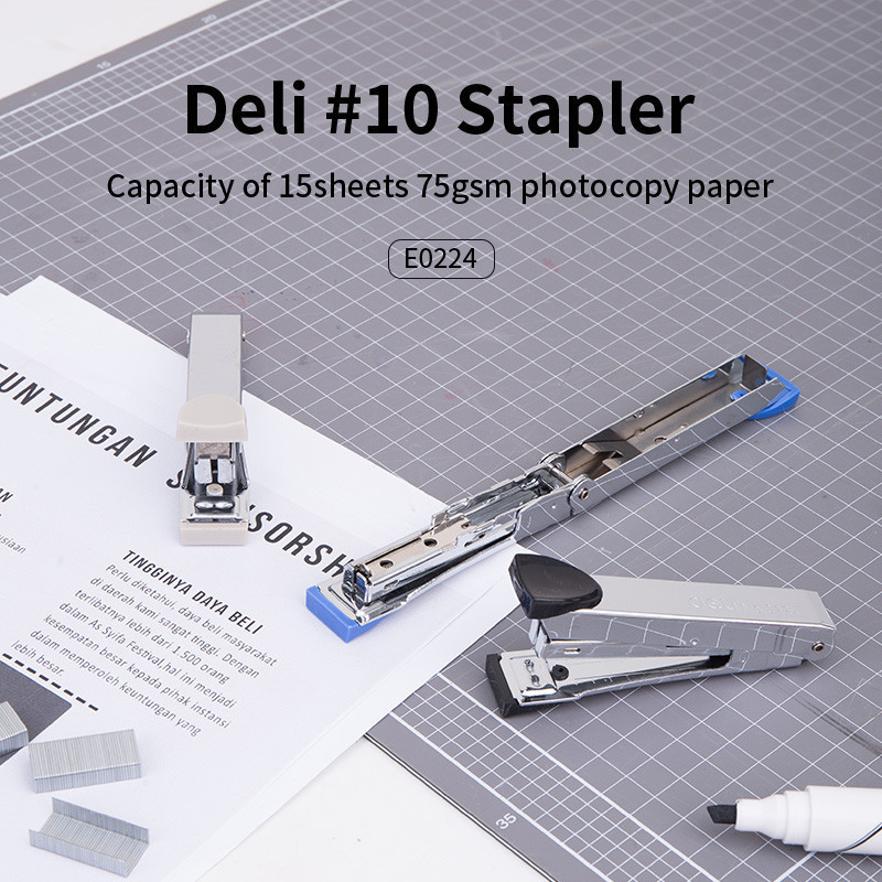Jual Deli Stapler / Hekter Metal Berlapis Plastik Staples Isi Ukuran 10#/12# Keperluan Kantor ...