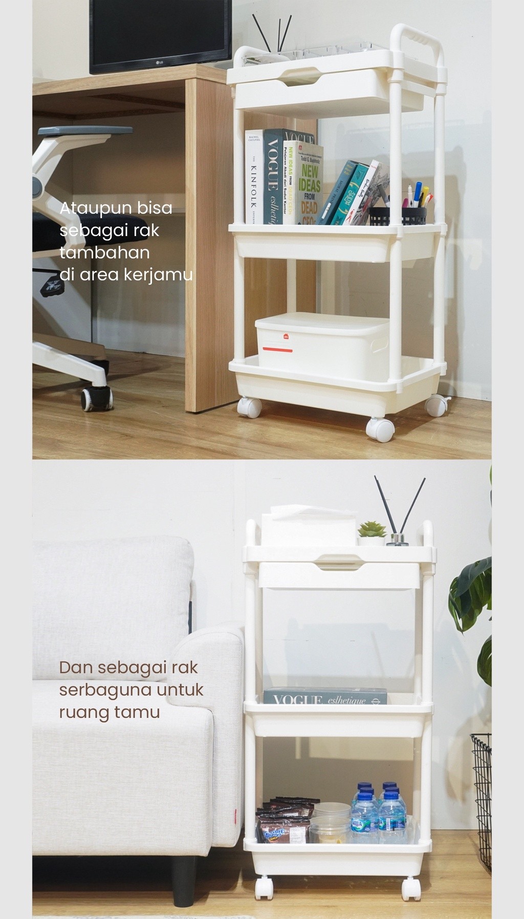 Jual PIRA - RAKI PKT3 Rak Troli 3 Susun / Rak Plastik Serbaguna dengan ...