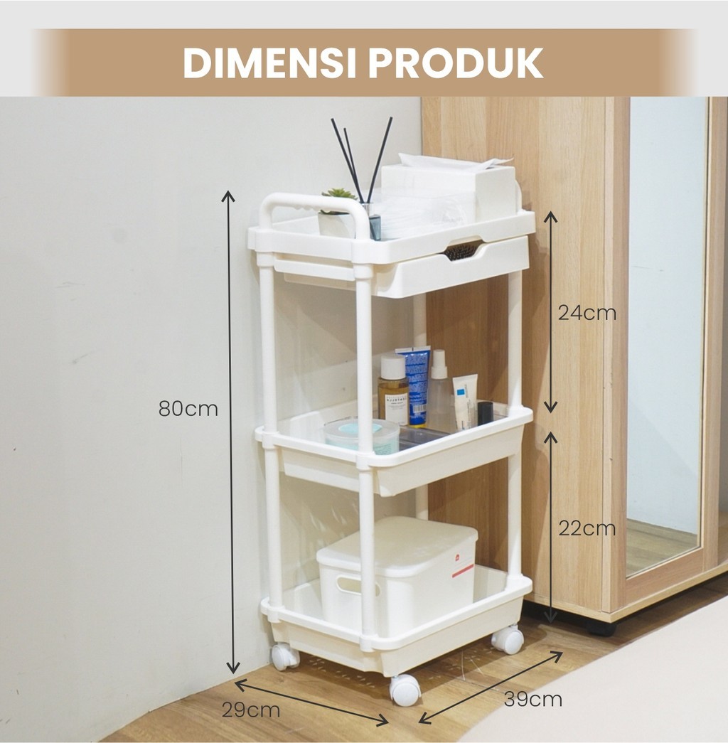 Jual PIRA - RAKI PKT3 Rak Troli 3 Susun / Rak Plastik Serbaguna dengan ...
