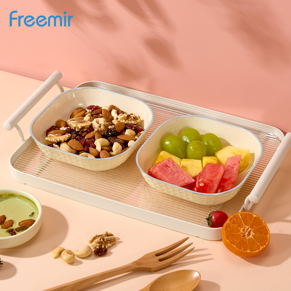 Jual freemir Set 2 Pcs Piring Saji Makan Plastik Persegi 14cm Piring ...