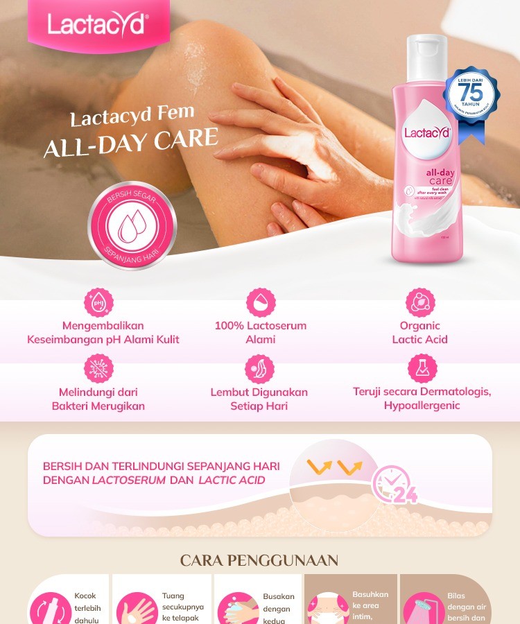 Jual Lactacyd All Day Care Feminine Wash 60mL - Pembersih Kewanitaan untuk Melindungi dari Gatal ...