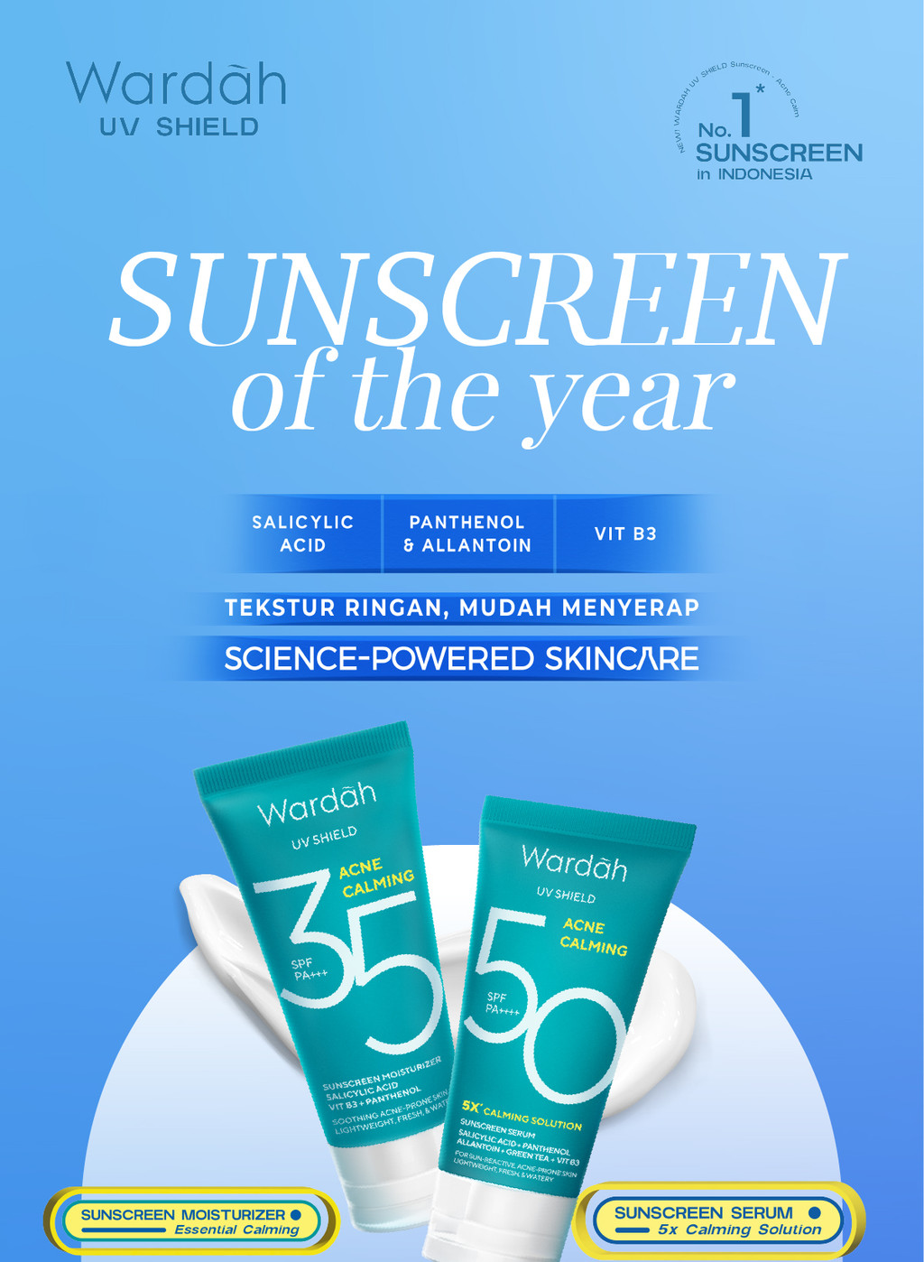 Jual [New!] WARDAH UV Shield Acne Calming Sunscreen Serum SPF 50 PA++++ 25 / 40 ml - Sunscreen ...