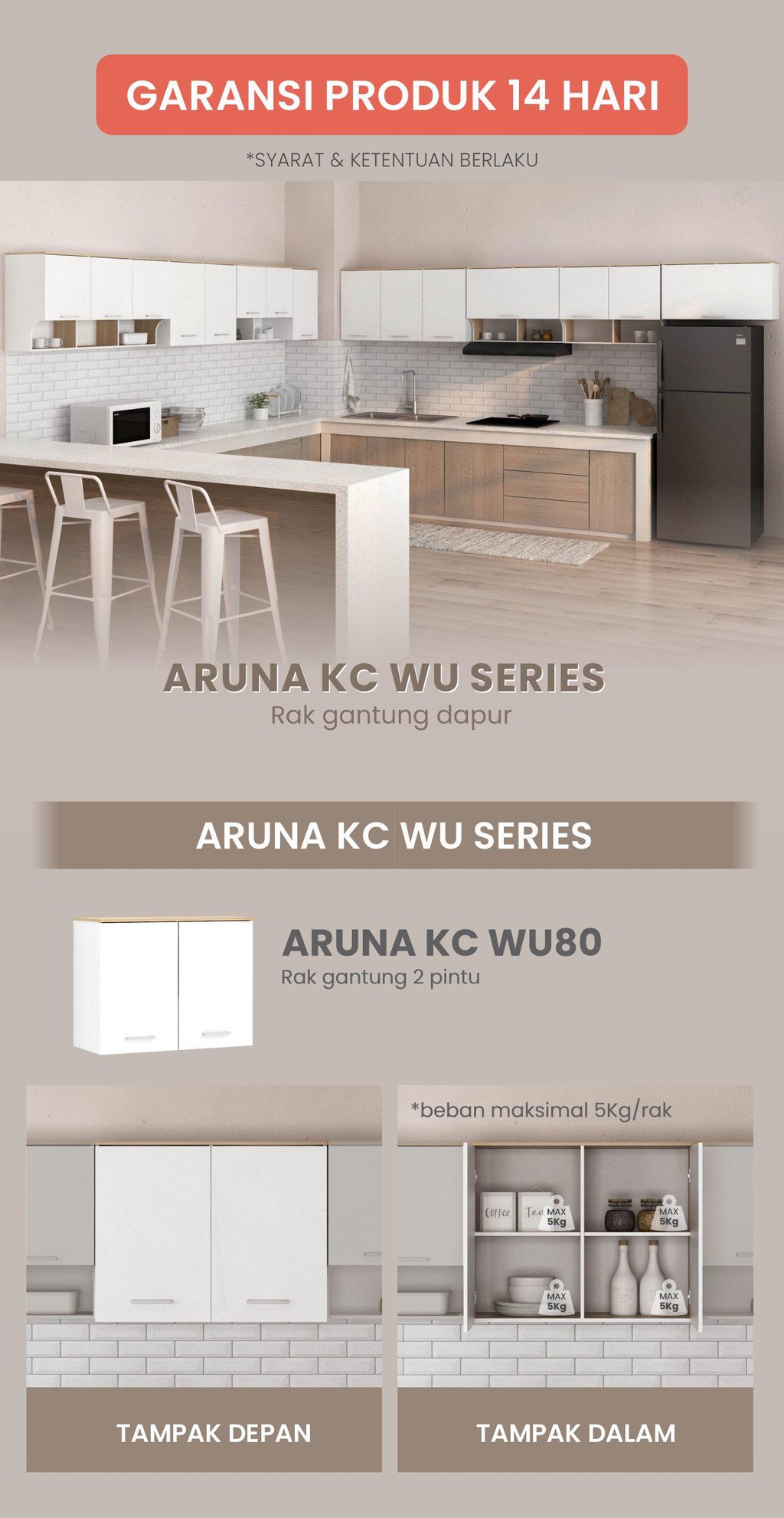 Jual PIRA METROPOLIS OX - ARUNA KC WU80F RB Rak Dapur / Rak Gantung ...