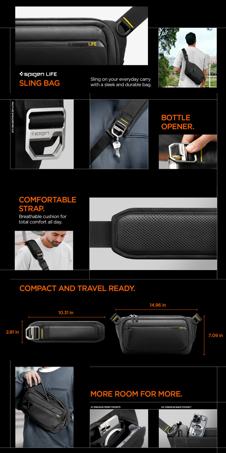Jual SPIGEN Tas Selempang Bahu Outdoor Sling Pouch Bag Klasden Hitam ...