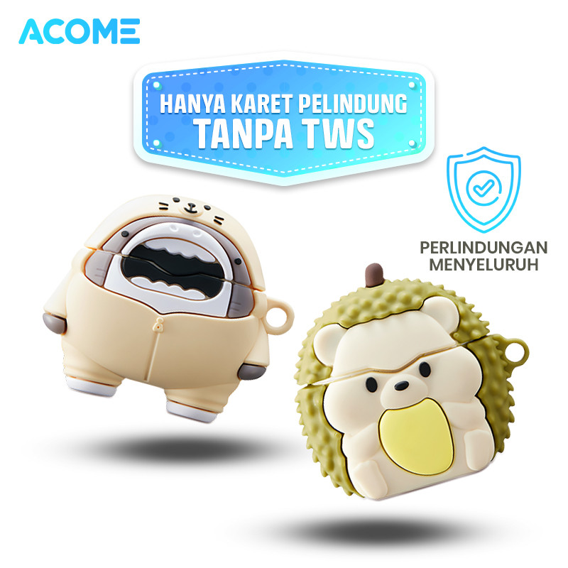 Jual ACOME Casing Karakter TWS AT01 / Liquid Silicone Case TWS Soft ...