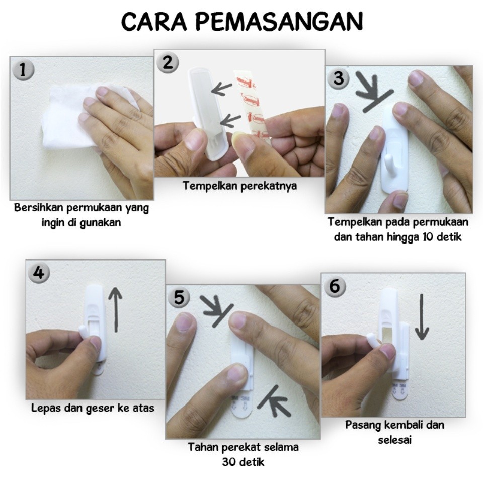 Jual 3M™ Command™ Large Utility Hook, 17003, Menahan hingga 2.2kg, 1 ...
