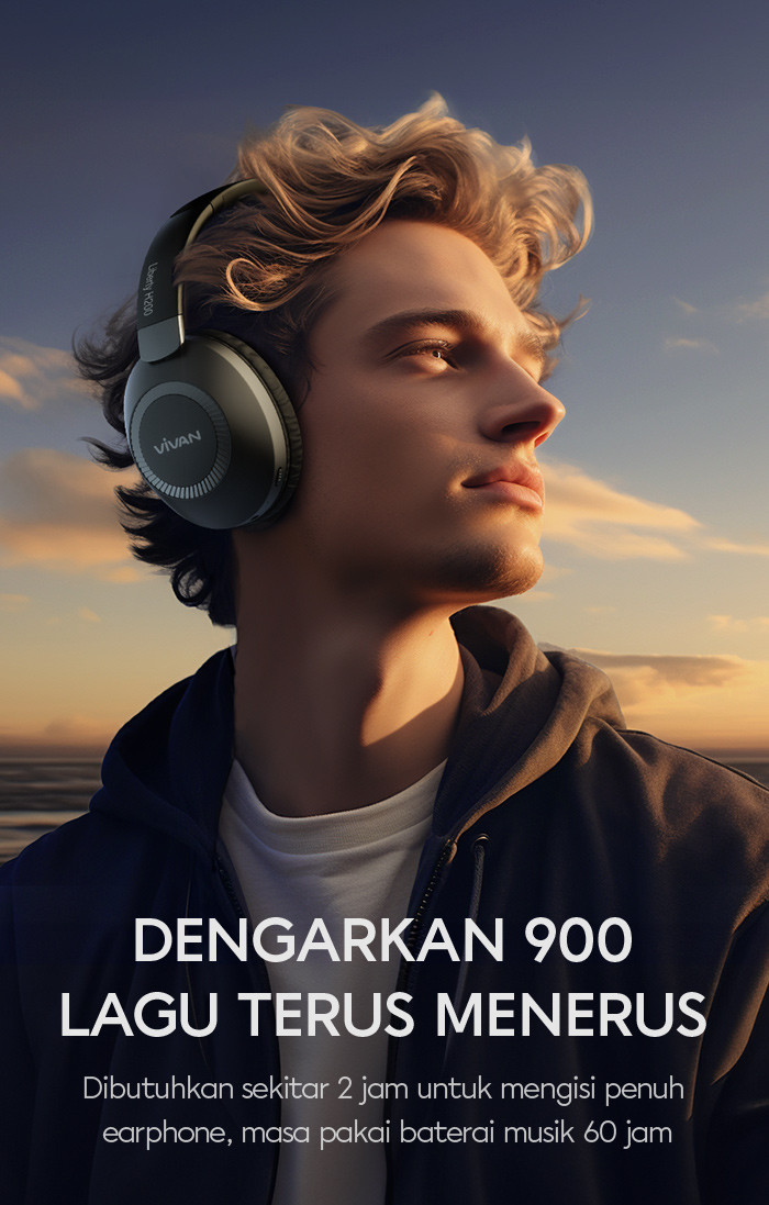 Jual [FREE POUCH] VIVAN Liberty H200 Headphone Bluetooth 5.3 WIreless ...