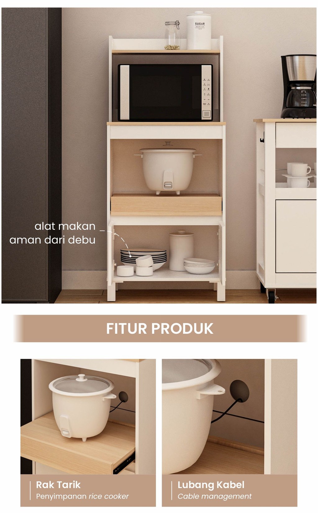 Jual Pira - Navi KC60 Rak Dapur / Rak Microwave | Shopee Indonesia