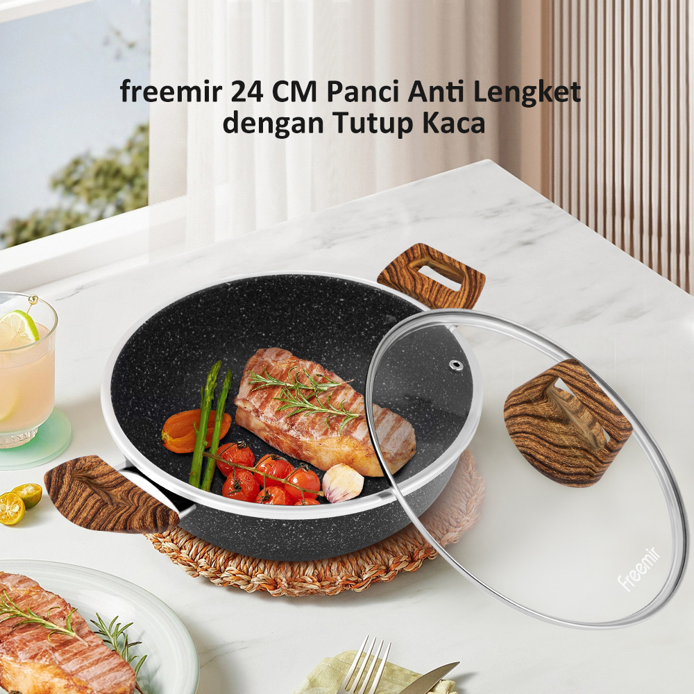 Jual Promo freemir Wajan Panci Granite 24 cm Tinggi 10 cm Anti Lengket ...