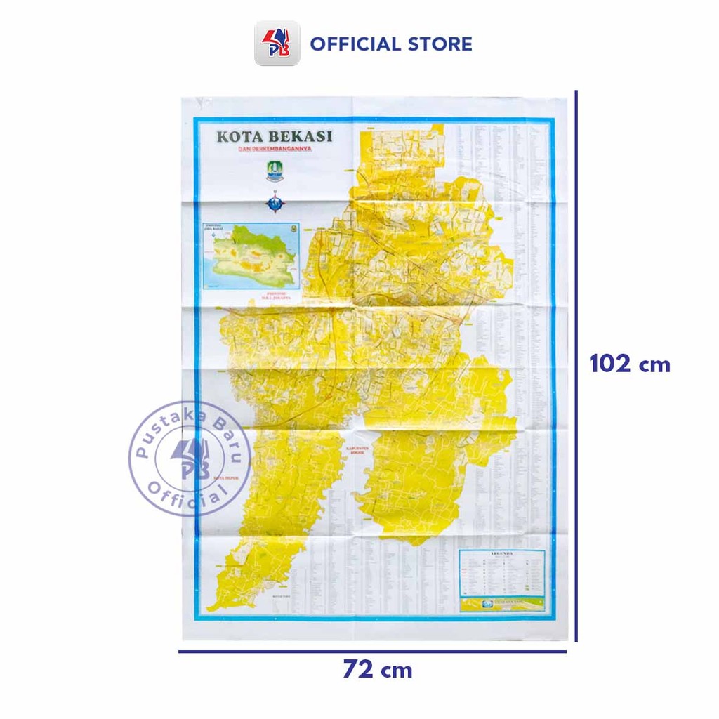 Jual Peta Kota Bekasi / Peta Lipat Lembaran Kota Bekasi / Mas Surya - BB | Shopee Indonesia