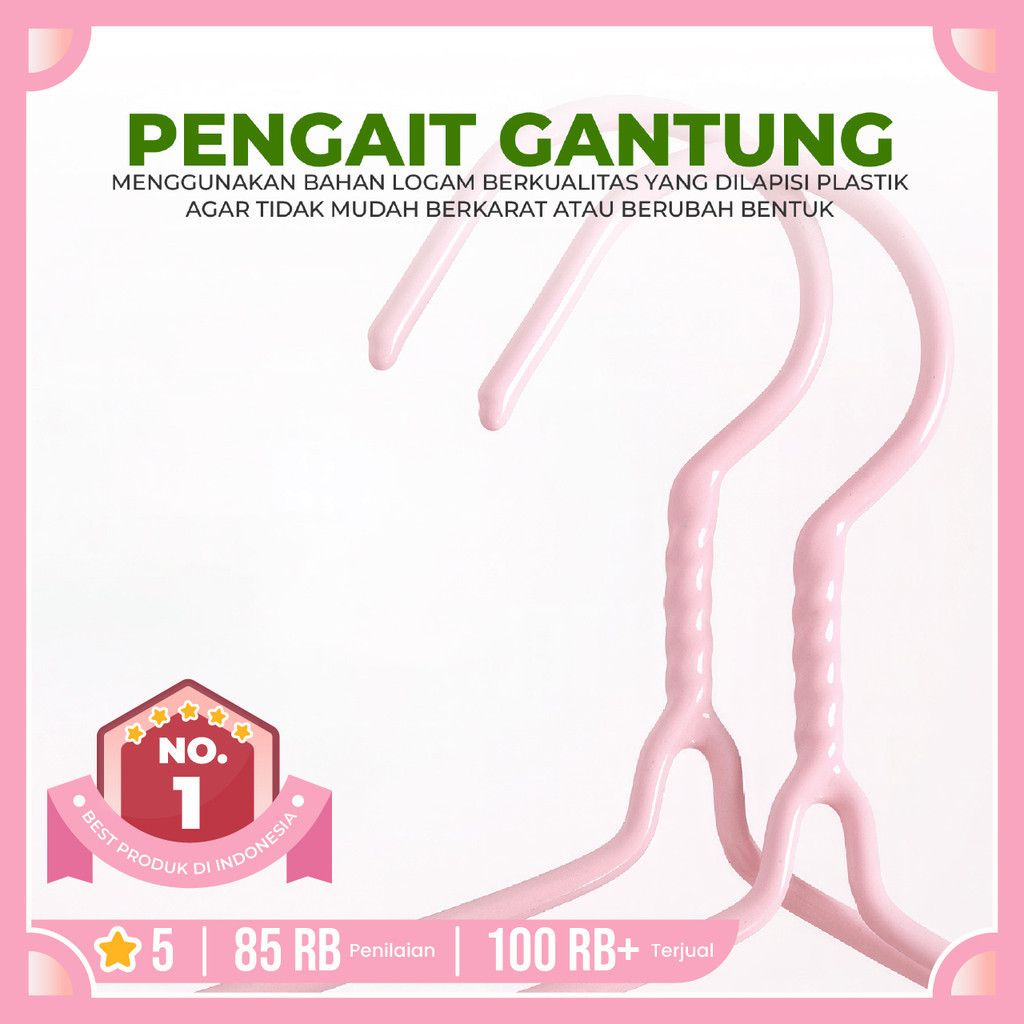 Jual Hanger Gantungan Baju Stainless Steel Hanger Kawat 10 Pcs Ukuran ...