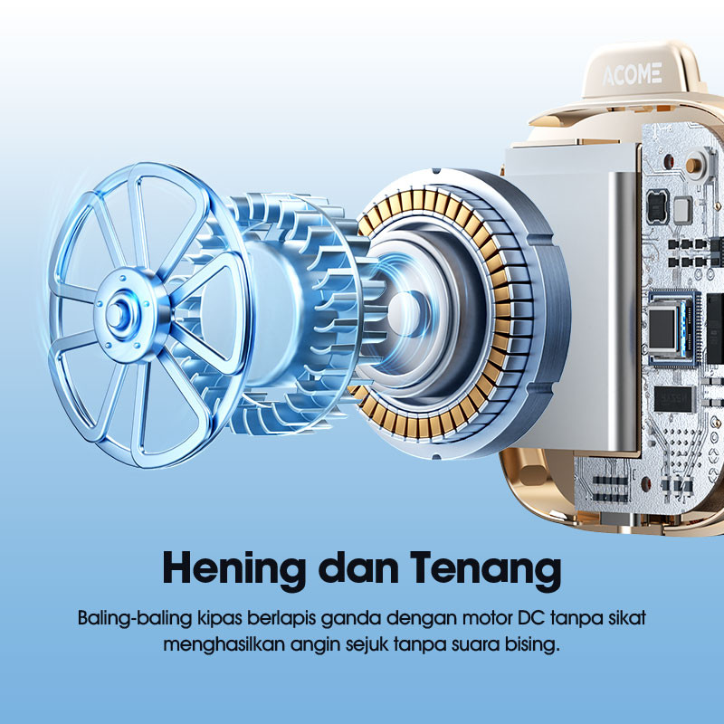 Jual ACOME Kipas Mini Super Sejuk 3 Kecepatan USB-C Silent Mode Mini ...