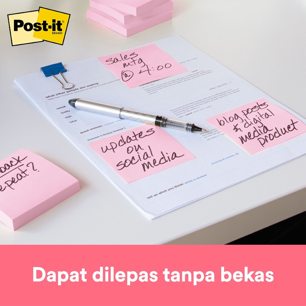 Jual Post-it® Original Notes Cube, 3x3”, Pastel Colors, 225 sheets/pack ...