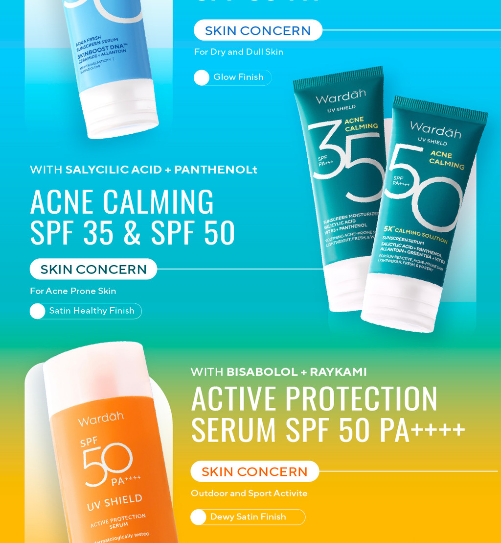 Jual Wardah TRIPLE PACK UV Shield Sunscreen SPF 35 PA +++ / SPF 50 PA ...