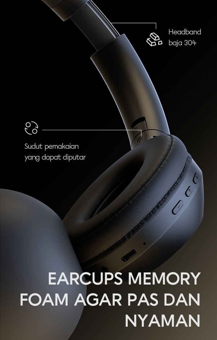 Jual [FREE POUCH] VIVAN Liberty H200 Headphone Bluetooth 5.3 WIreless ...
