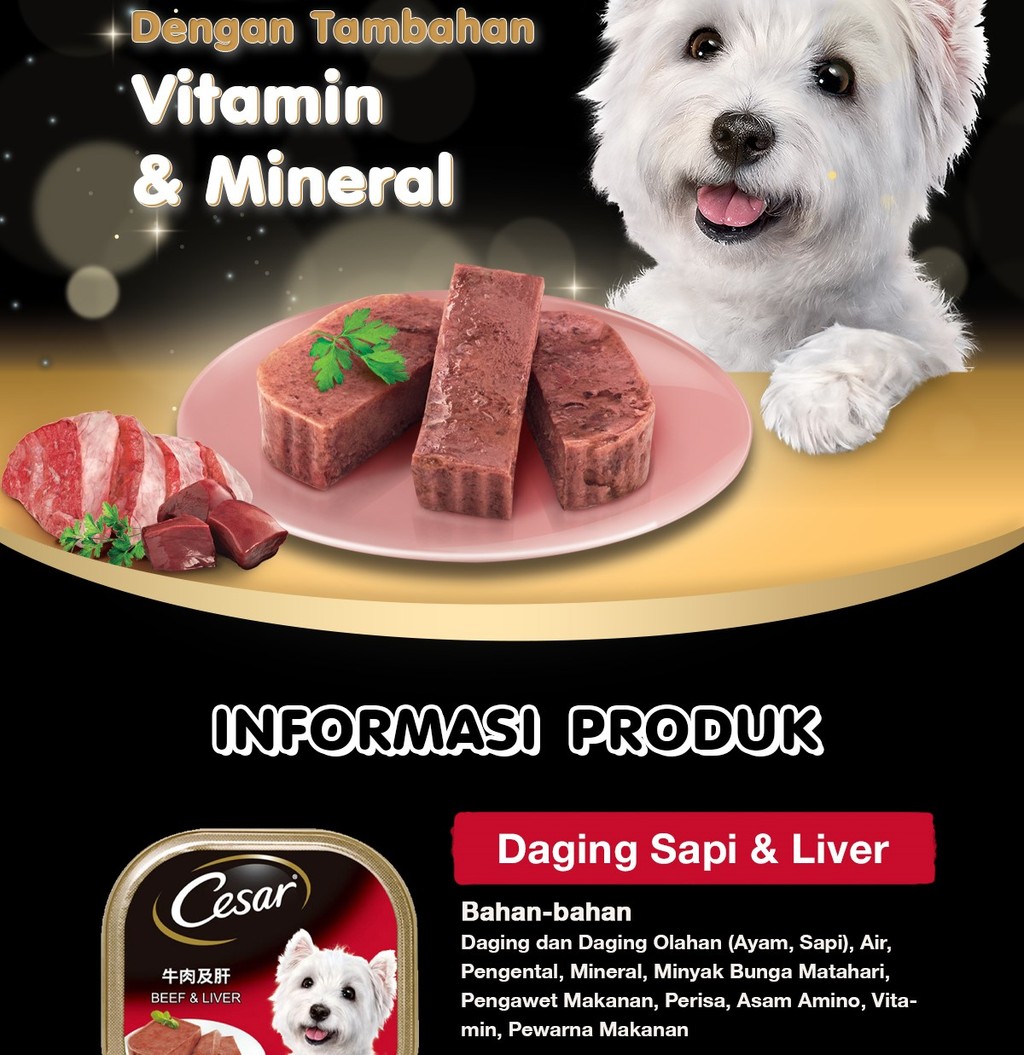 Jual [SPESIAL BUNDLE RASA DOMBA] Cesar Makanan Anjing Basah Premium ...