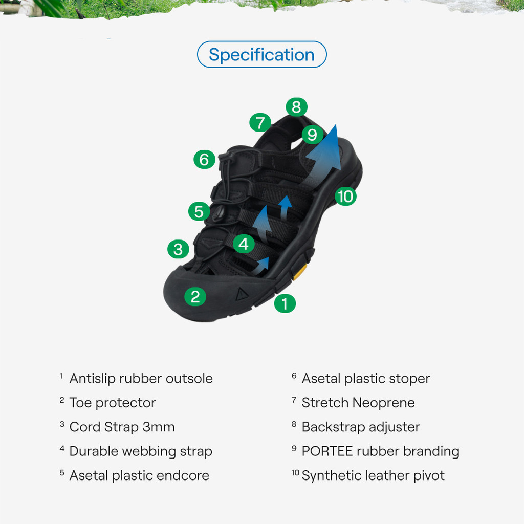 Jual Sandal Outdoor Pria Portee Alpaca – Nyaman Anti Licin | Sendal ...