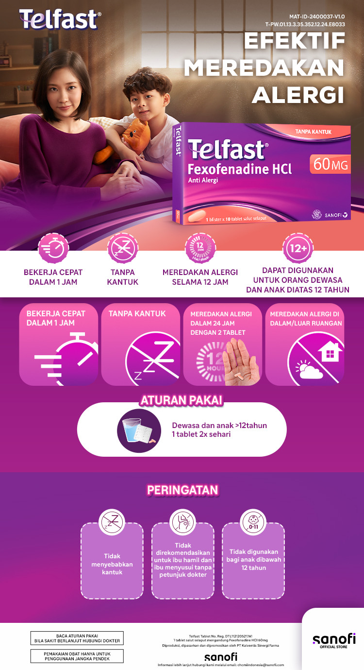 Jual Telfast 60mg 1 Blister Isi 10 Tablet - Obat Alergi | Shopee Indonesia