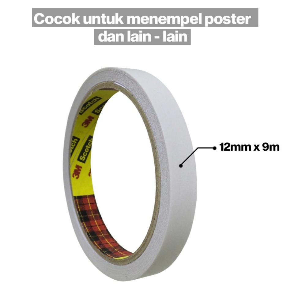 Jual 3M™ Scotch® Double Sided Tape, Rapi & mudah digunakan, 1 pak, 12mm ...