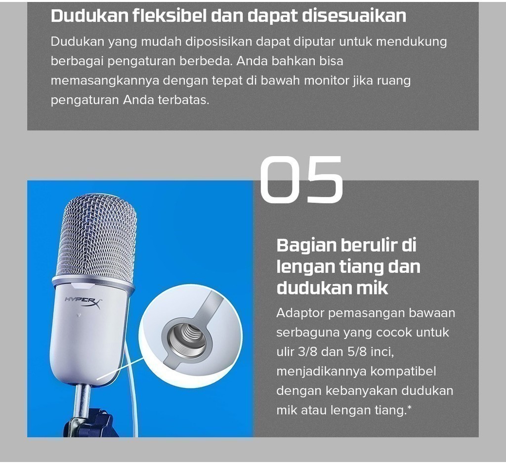 Jual [Special Campaign] HyperX Microphone Gaming SoloCast USB C - White ...