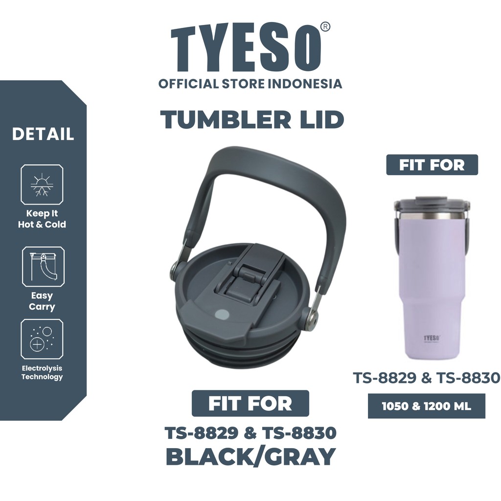Jual TYESO Sparepart Original Tumbler Lid Tyeso TS-8829-8830 Tutup Botol Minum TS- 8152 | Shopee ...