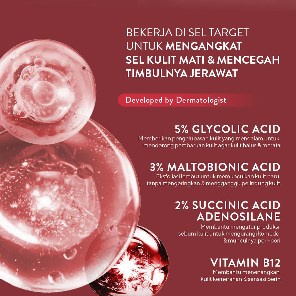 Jual Wardah Exfo Peeling Serum 5% Glycolic Acid 3% Maltobionic Acid 2% Succinic Acid Micro ...