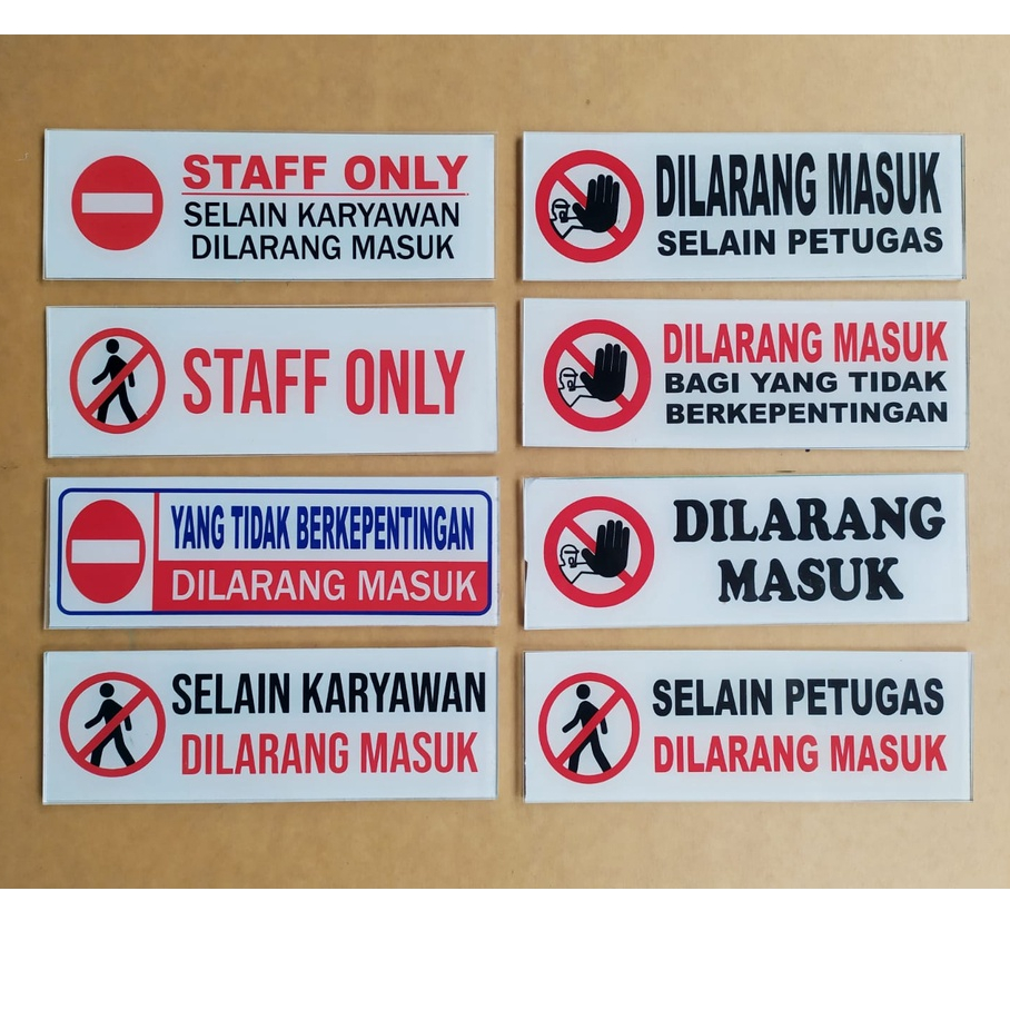 Jual Sign Acrylic Custom Staff Only | Stiker Staff Only | 9 Pilihan ...