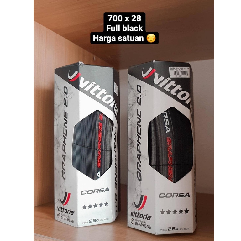 Jual vittoria corsa graphene 2.0 700 x 28 black ban luar sepeda roadbike | Shopee Indonesia