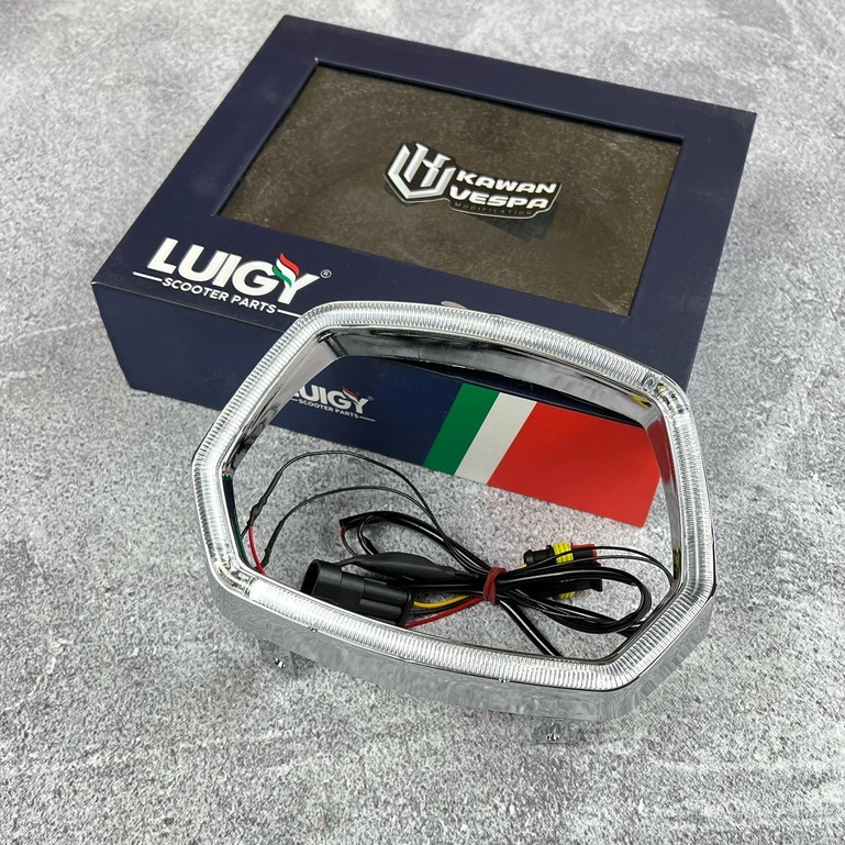 Jual List headlamp Led Luigy Chrome For vespa Sprint | Shopee Indonesia