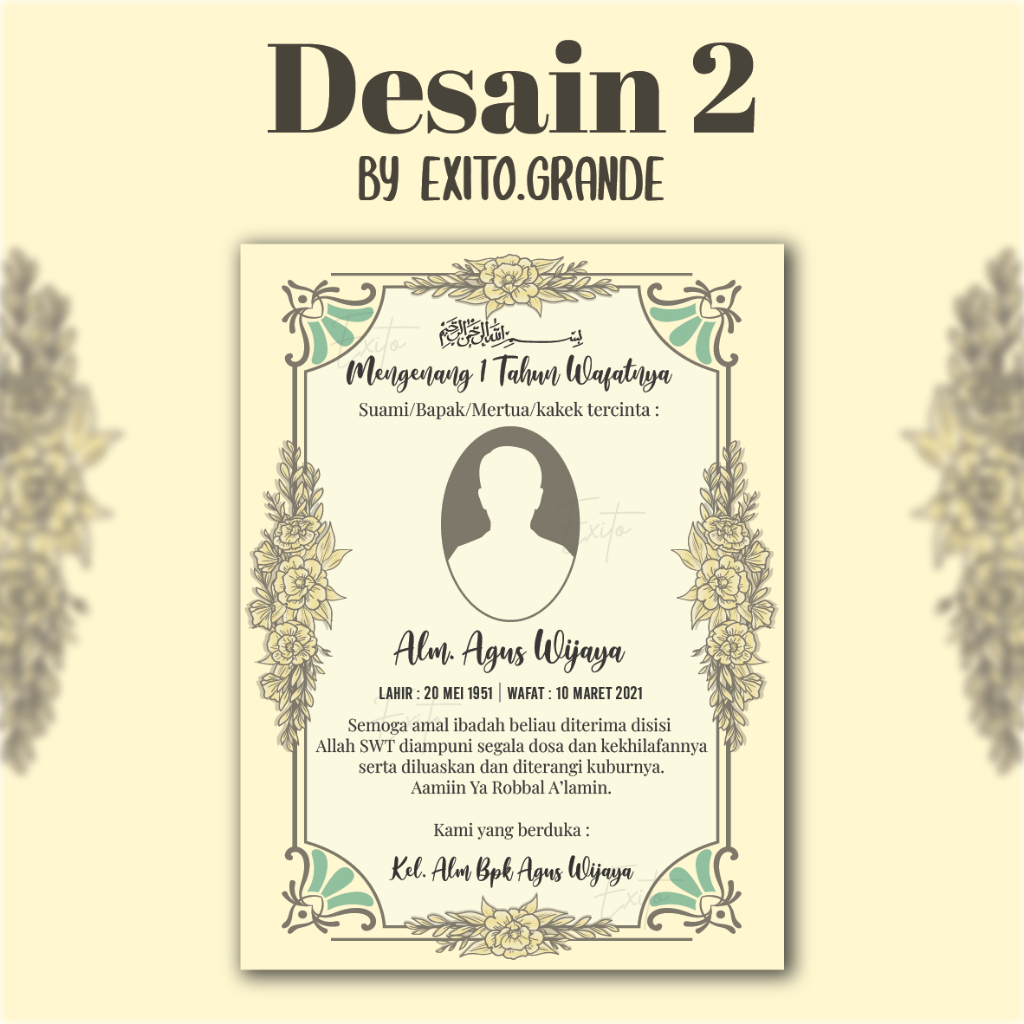 Jual Stiker dan Kartu Mengenang Wafat/40 Harian/Tahlilan - Part 1 ...