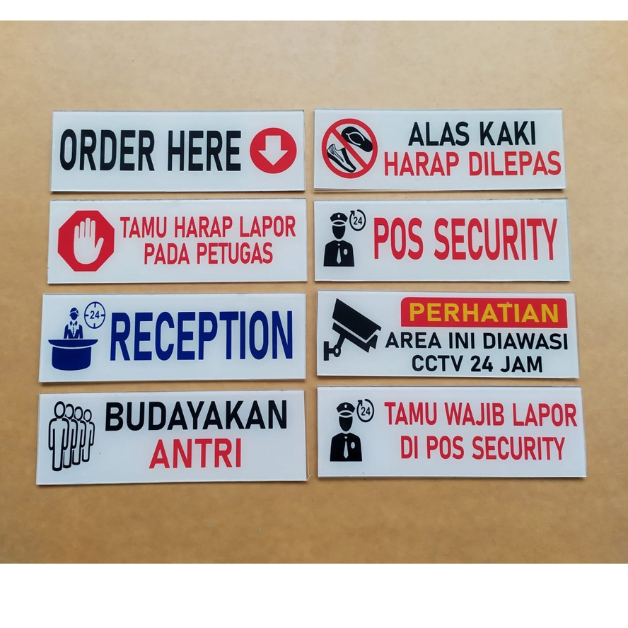 Jual Papan Akrilik Penunjuk Pos Security, CCTV, Budaya Antri | Custom ...