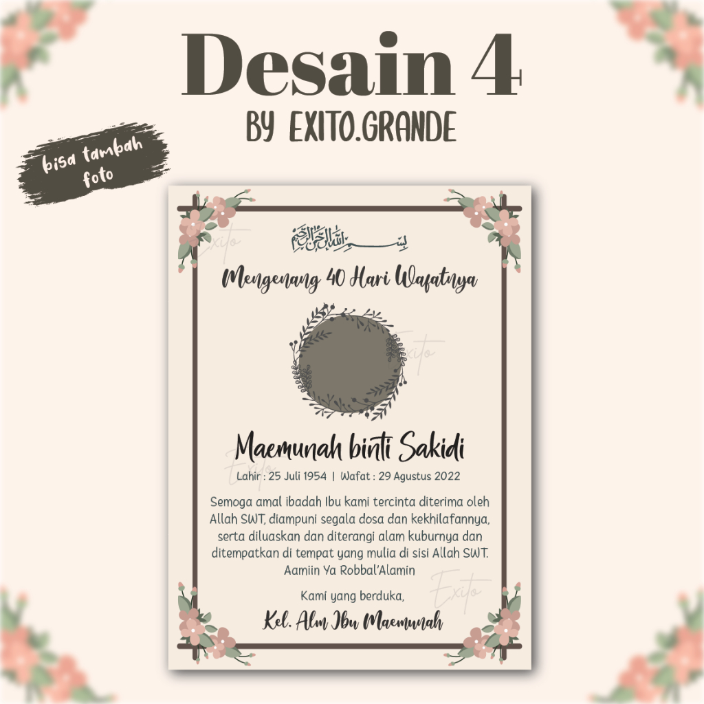Jual Stiker dan Kartu Mengenang Wafat/40 Harian/Tahlilan - Part 1 ...