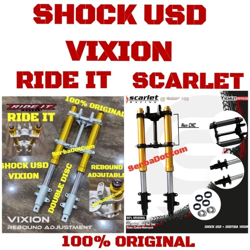Jual SHOCK DEPAN UP SIDE DOWN USD VIXION SCARLET RIDE IT ORIGINAL DOUBLE DISC ORIGINAL SKOK ...